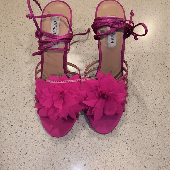 Steve Madden | Shoes | Copy Steve Madden Jolisa Satin Flower Ankle Wrap ...